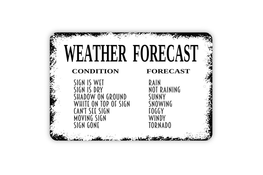 Weather Forecast Sign - Funny Metal Wall Art - Indoor or Outdoor - Etsy