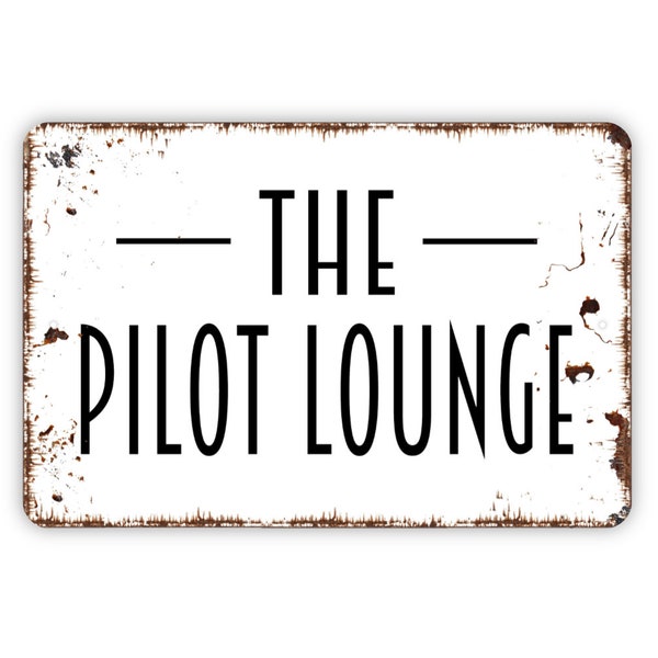 Pilot Lounge Metal Sign - Etsy