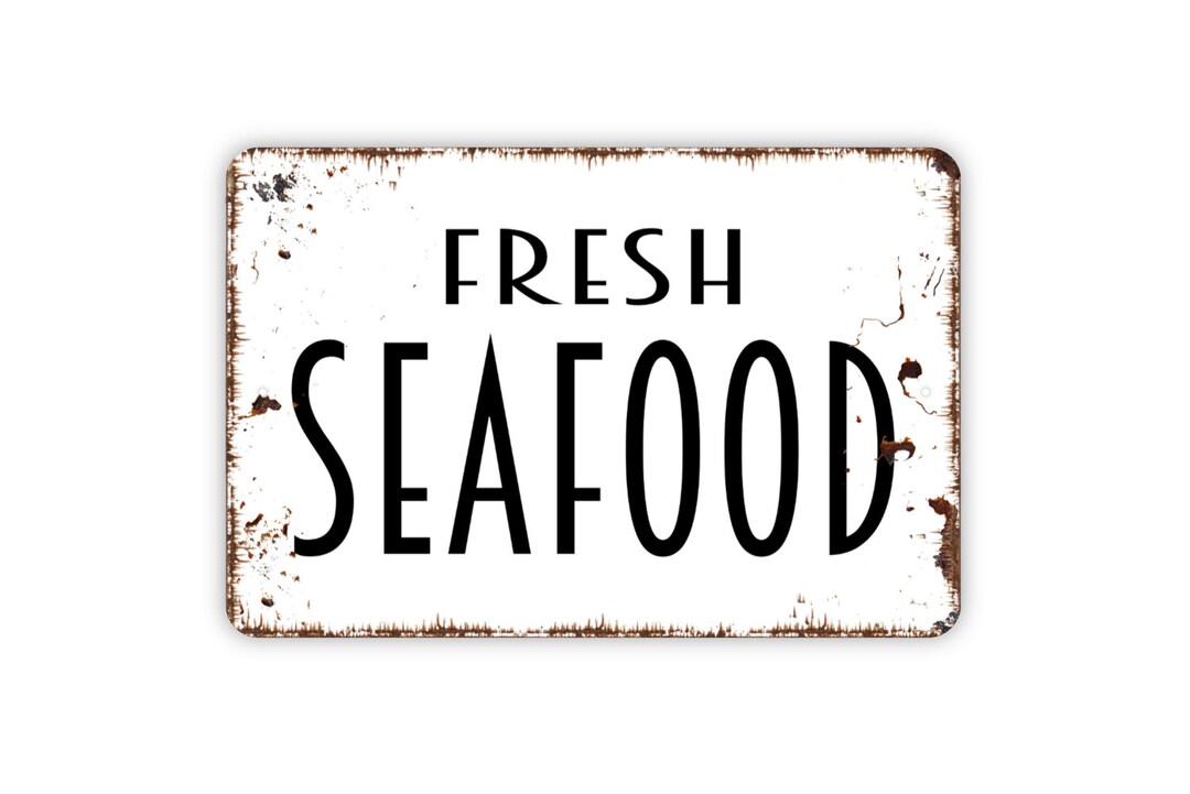 Fresh Seafood Sign - Kitchen Metal Wall Art - Etsy