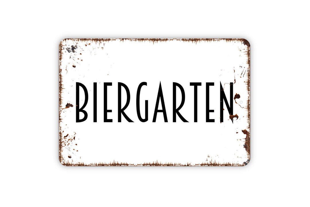 Biergarten Sign, Metal Sign, Farmhouse Contemporary Modern Wall Metal ...