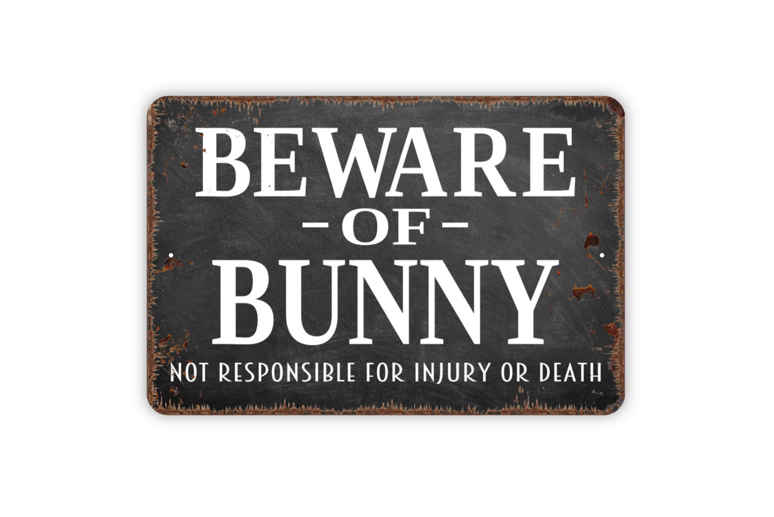 Beware of Bunny Sign Funny Rabbit Metal Sign Farmhouse - Etsy