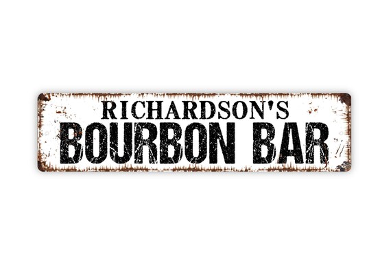 Personalized Bourbon Bar Sign Custom Metal Sign Rustic - Etsy