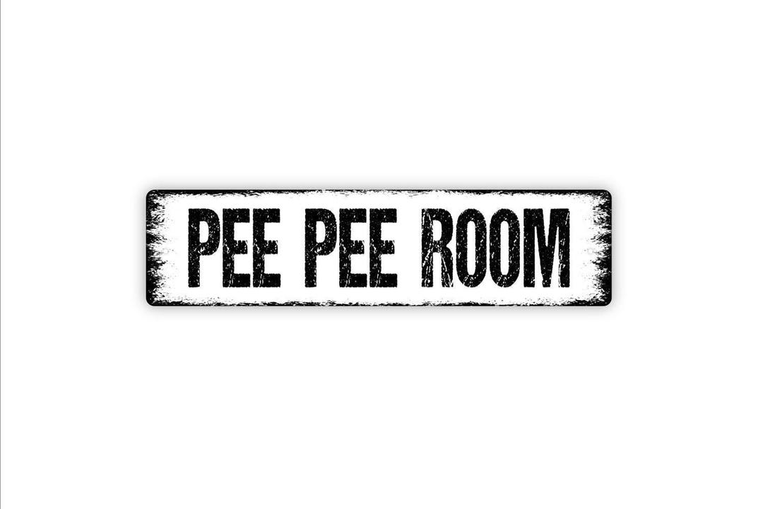 Pee Pee Room Sign - Bathroom Restroom Vinyl Sticker or Custom Metal ...