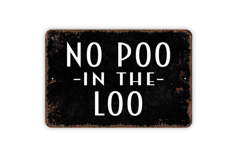 No Poo in the Loo Sign | Funny Bathroom Wall Sign for Guest Bathroom ...