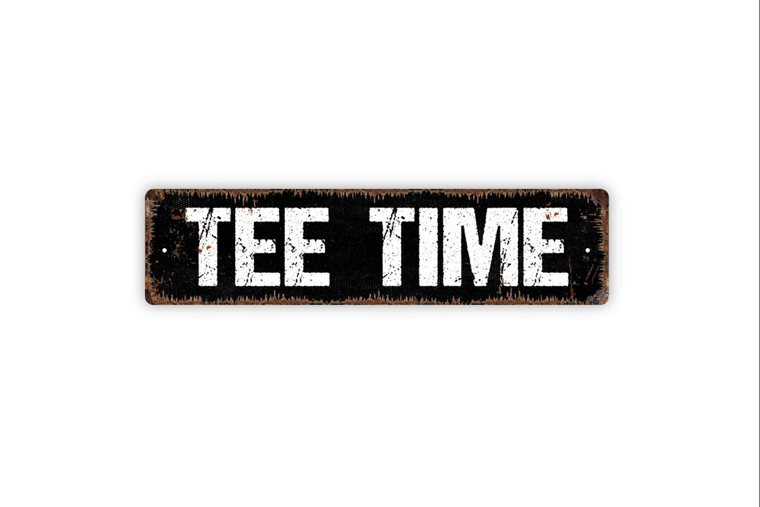 Tee Time Sign Golfing Golf Golfer Swing Rustic Street Metal Sign or ...
