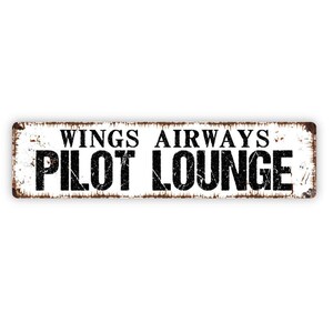 Personalized Pilot Lounge Sign - Airplane Hangar Fly Airport Vinyl ...