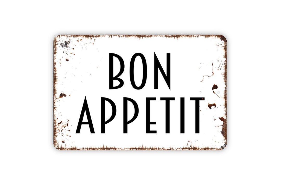 Bon Appetit Sign, Metal Sign, Farmhouse Contemporary Modern Wall Metal ...