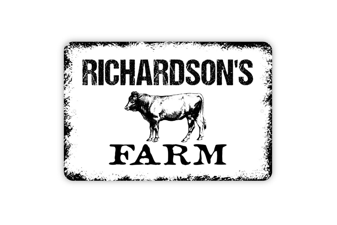Personalized Cattle Farm Sign - Custom Cow Metal Wall Art - Etsy