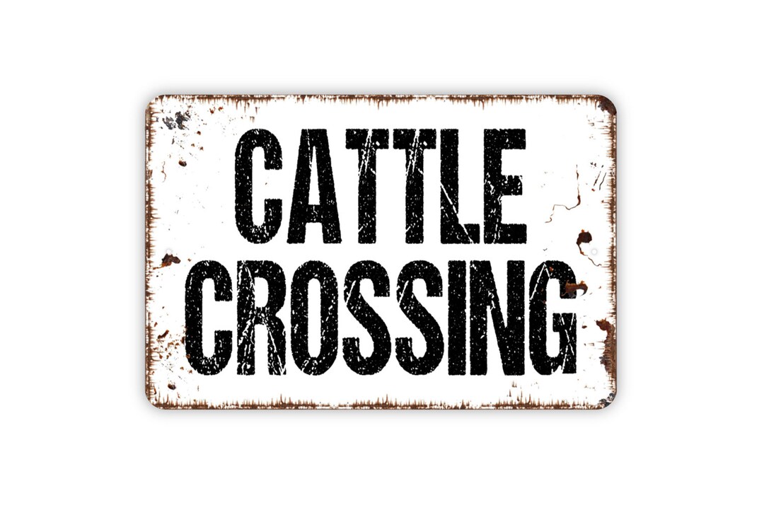 Cattle Crossing Sign - Farm Cow Metal Wall Art - Indoor or Outdoor - Etsy