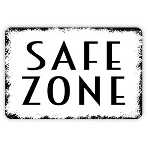 Safe Zone Sign - Zen Space Metal Wall Art - Indoor or Outdoor - Etsy