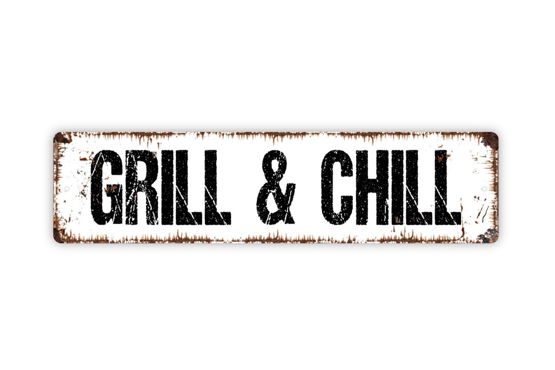 Grill and Chill Sign Grill Station Backyard Paradise BBQ - Etsy