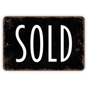 Sold Sign - Metal Wall Art - Etsy