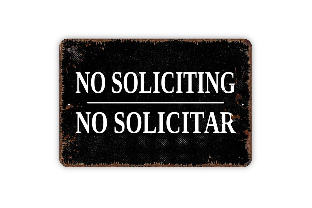 No Soliciting Sign - No Solicitar - Front Door Business Office Home No ...