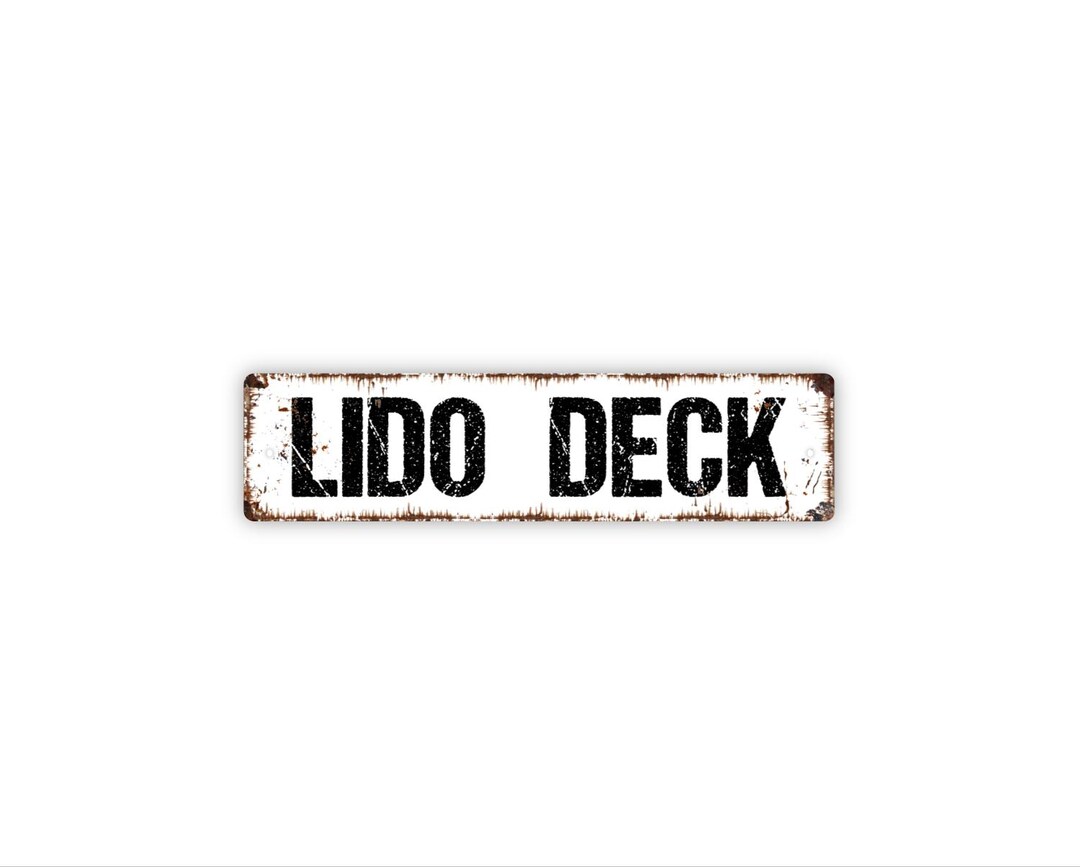Lido Deck Sign - Cruise Ship Pool Bar Nautical Wall Decor - Beach House ...