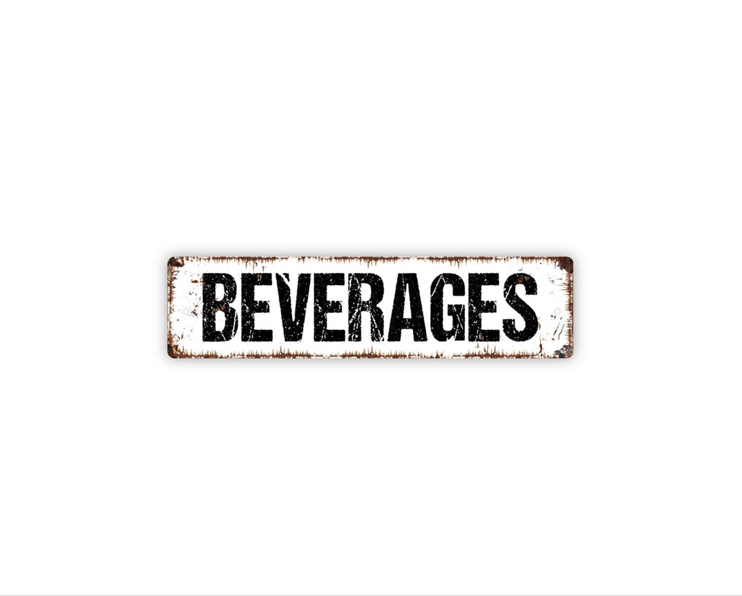 Beverages Sign | Metal Drink Station Wall Decor for Kitchen, Coffee Bar ...