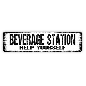 Beverage Station Help Yourself Sign - Drinks Hot Cold Soda Tea Coffee ...