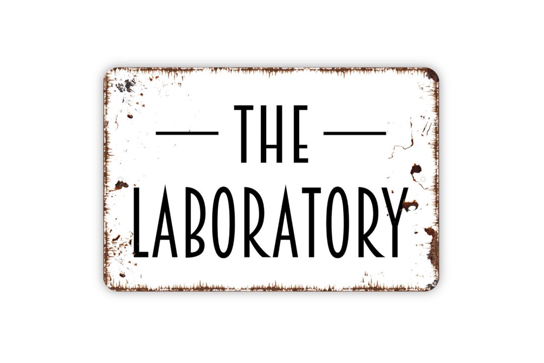 The Laboratory Sign Metal Sign, Farmhouse Contemporary Modern Wall ...