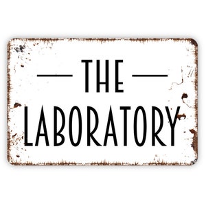 The Laboratory Sign - Metal Sign, Farmhouse Contemporary Modern Wall ...