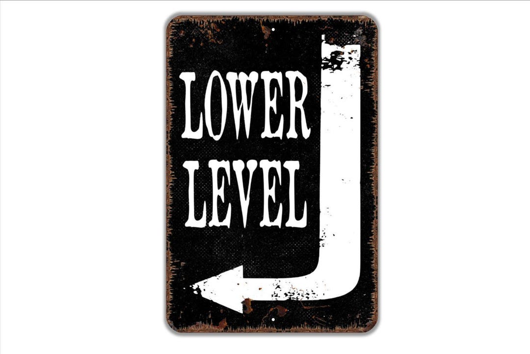 Lower Level Sign With Right or Left Arrow – Basement Downstairs ...