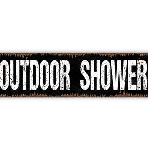 Outdoor Shower Sign - Rustic Metal Street Sign or Door Name Plate ...