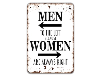 Men to the Left Always Right Women Empowerment Wall Art, Funny Signs ...