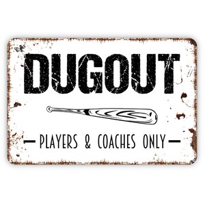 Dugout Players and Coaches Only Sign - Baseball Metal Indoor or Outdoor ...