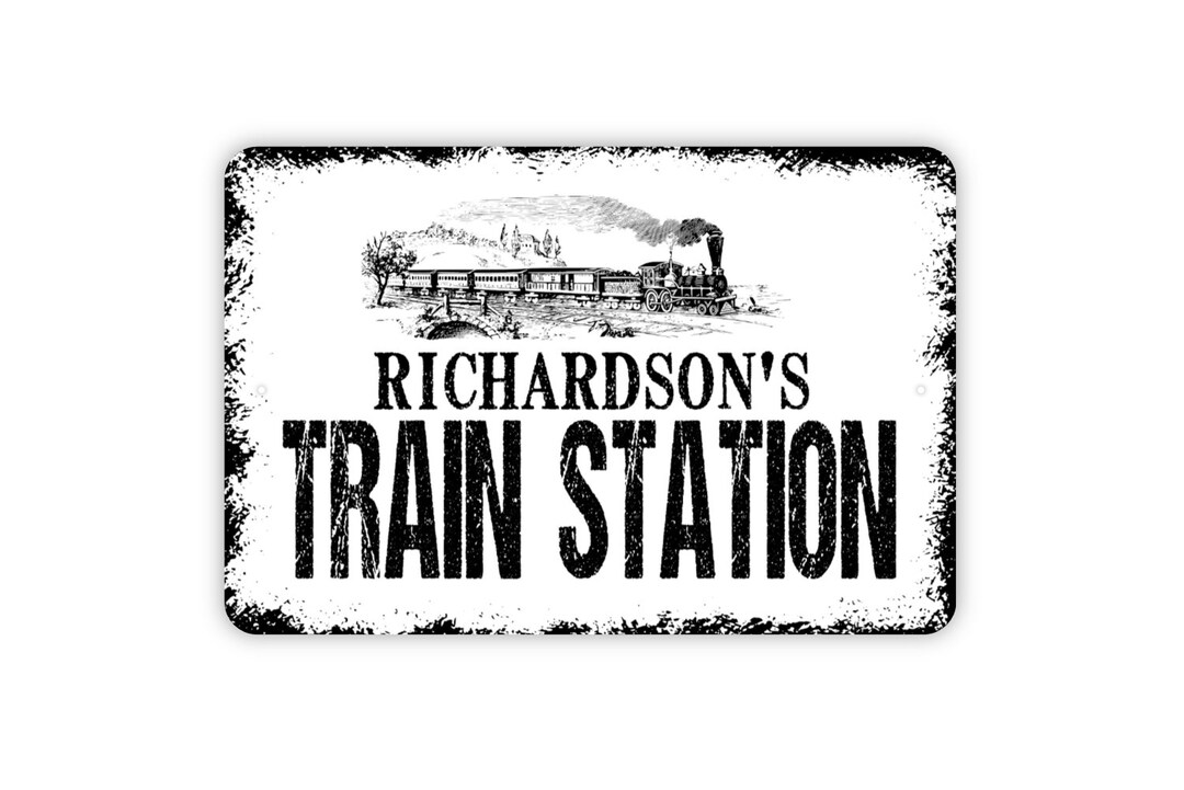 Personalized Train Station Sign - Custom Metal Wall Art - Etsy