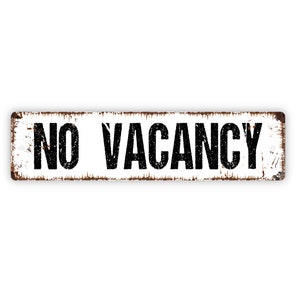No Vacancy Metal Sign - Hotel Motel Bed and Breakfast Stay Awhile ...