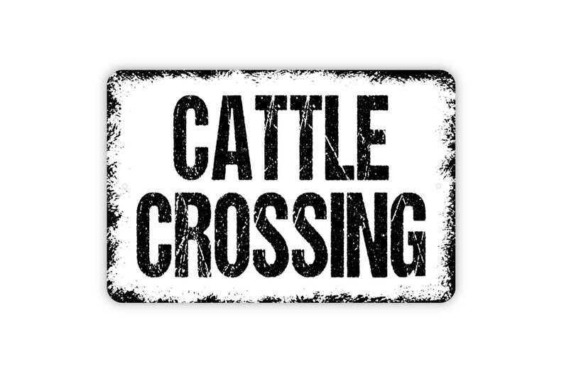 Cattle Crossing Sign Farm Cow Metal Wall Art Indoor or - Etsy