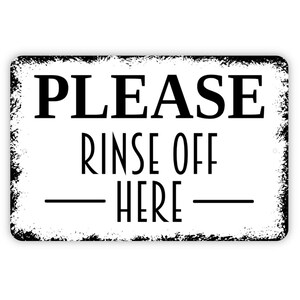 Please Rinse off Here Sign - Beach Sand Swimming Pool Hot Tub Spa Metal ...