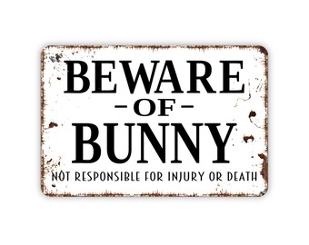 Warning Guard Bunny on Duty Novelty Animal Sign Aluminum - Etsy
