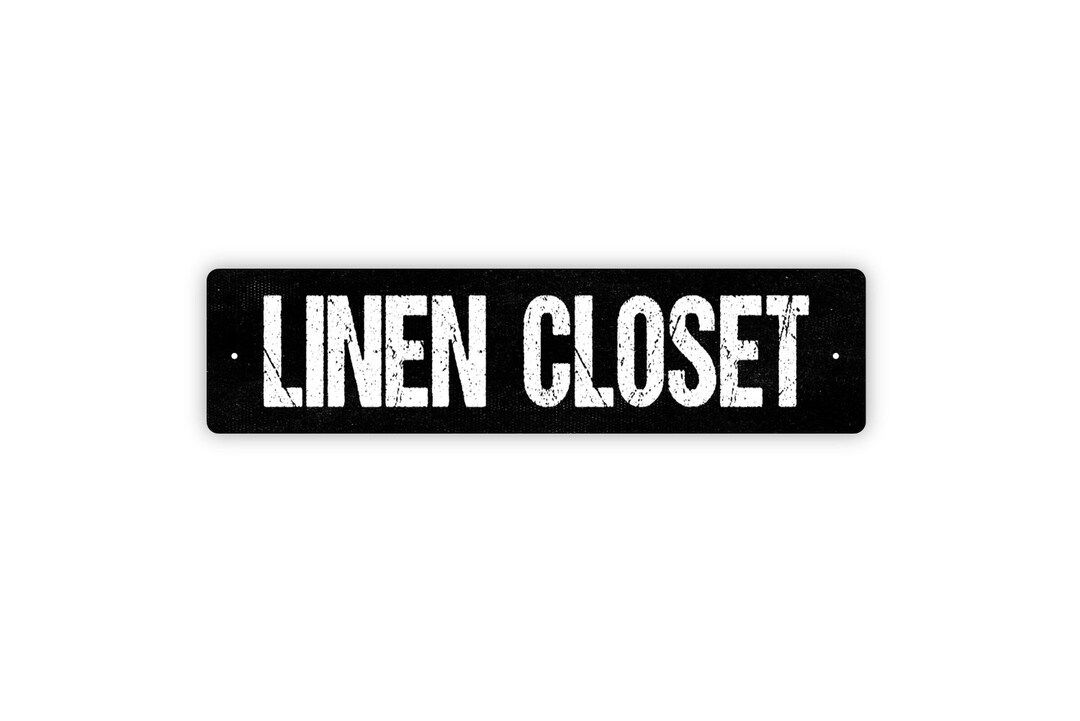 Linen Closet Sign - Rustic Metal Street Sign or Door Name Plate Plaque ...