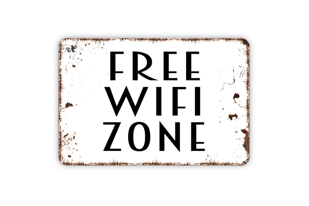 Free Wifi Zone Sign Sign, Metal Sign, Farmhouse Contemporary Modern ...