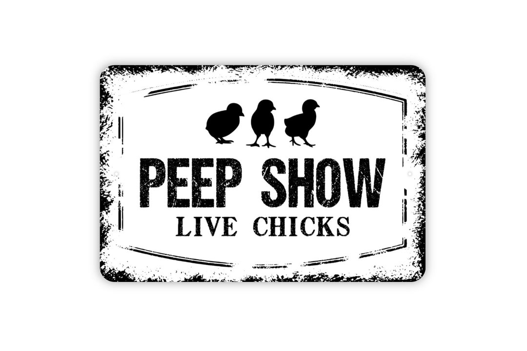 Peep Show Live Chicks Sign - Funny Chicken Coop Hen House Metal Wall ...