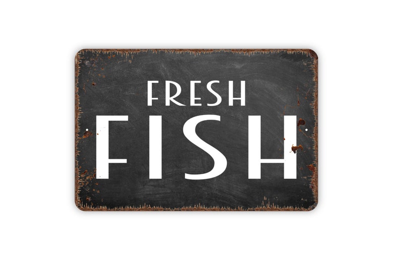 Fresh Fish Sign Funny House Home Metal Sign Rustic - Etsy