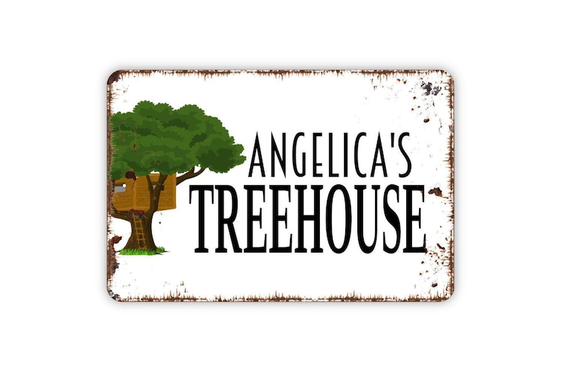 Personalized Treehouse Sign | Custom Outdoor Wall Decor Metal Sign or ...