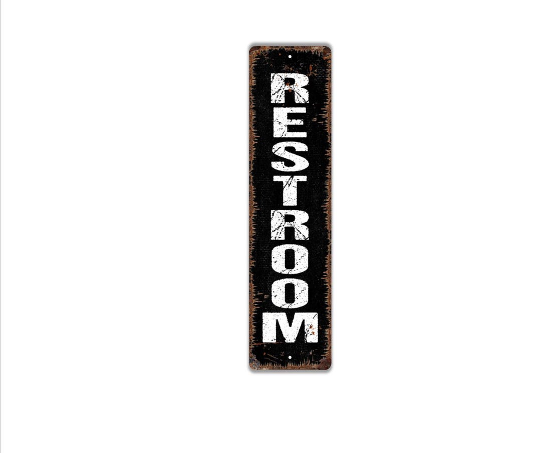Vertical Restroom Sign - Bathroom Bath House Restroom Outdoor or Indoor ...