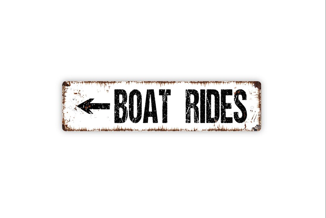 Boat Rides With Arrow Metal Sign, Farmhouse Contemporary Modern Wall ...