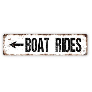 Boat Rides With Arrow Metal Sign, Farmhouse Contemporary Modern Wall ...