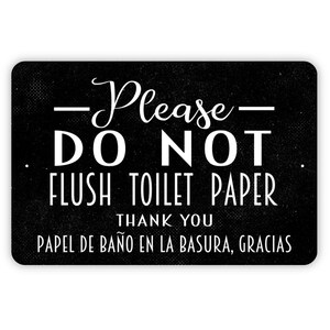 Spanish Please Do Not Flush Toilet Paper Thank You Papel De Bano En La ...