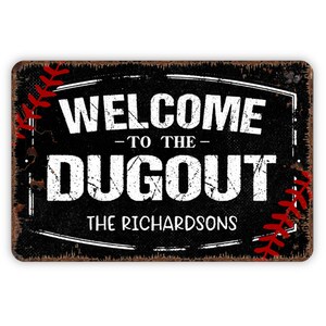 Personalized Welcome to the Dugout Sign - Custom Baseball Softball ...