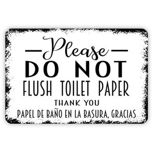Spanish Please Do Not Flush Toilet Paper Thank You Papel De Bano En La ...