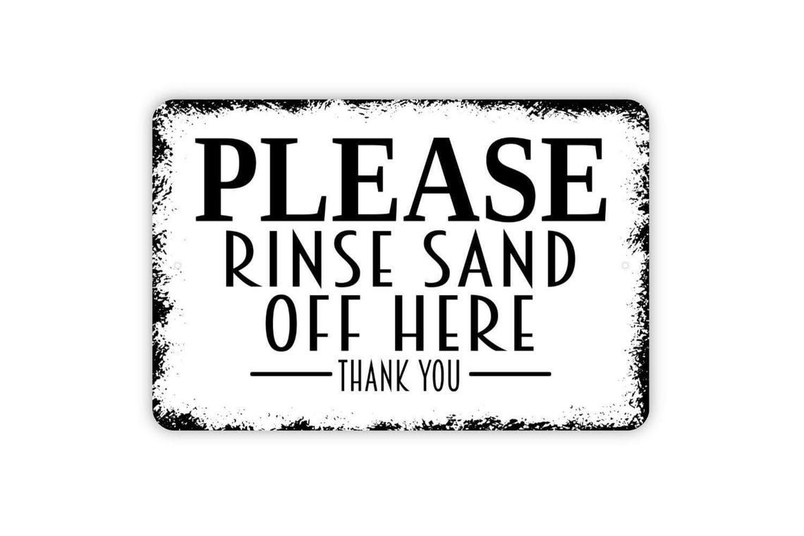 Please Rinse Sand off Here Sign | Beach Pool Outdoor Shower Decor ...