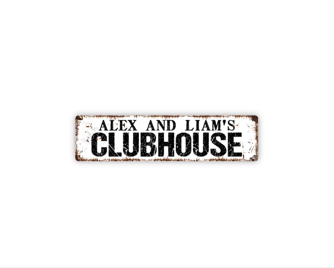 Personalized Clubhouse Sign | Custom Name Wall Art | Kids Playroom ...