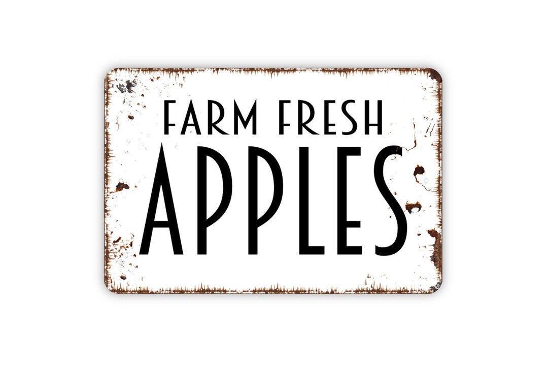 Farm Fresh Apples Sign, Metal Sign, Farmhouse Contemporary Modern Wall ...