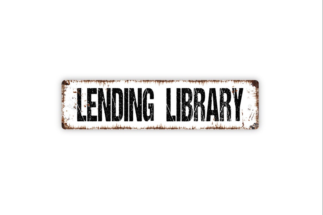 Lending Library Sign - Read Reading Corner Nook Rustic Street Metal ...