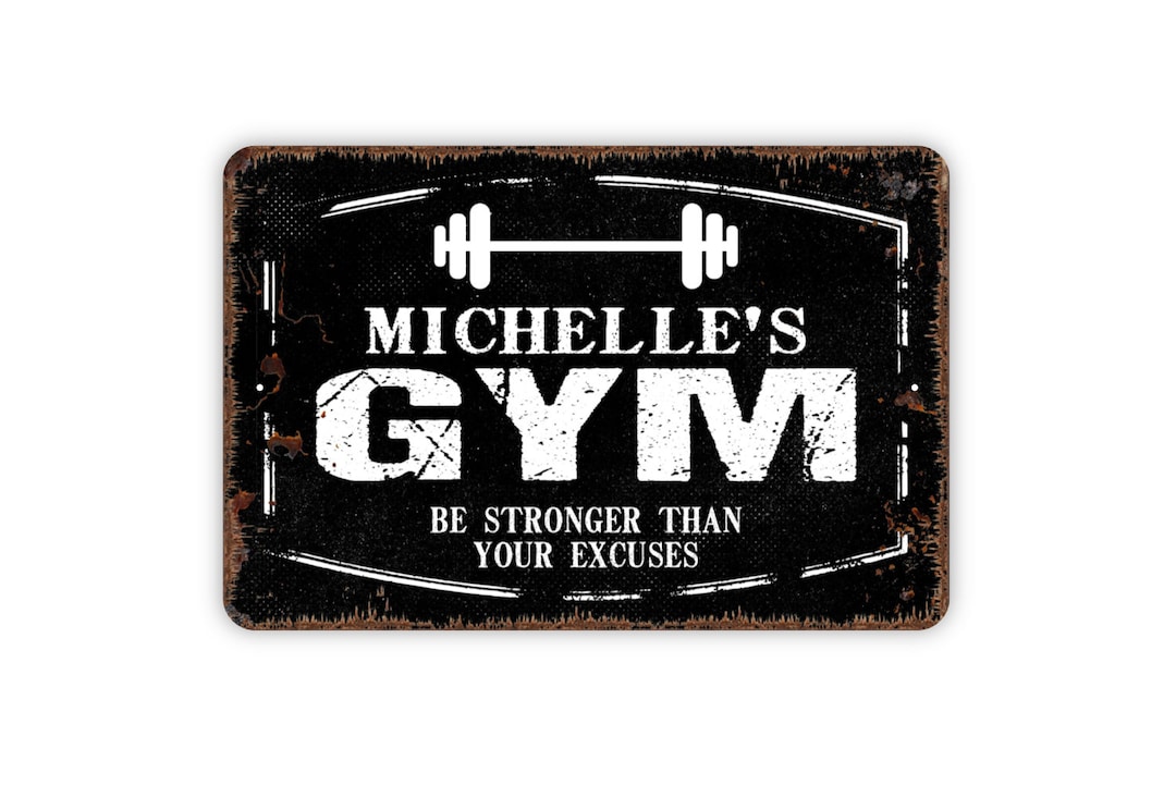 Personalized Gym Sign - Custom Workout Home Gym Fitness Metal Wall Art ...