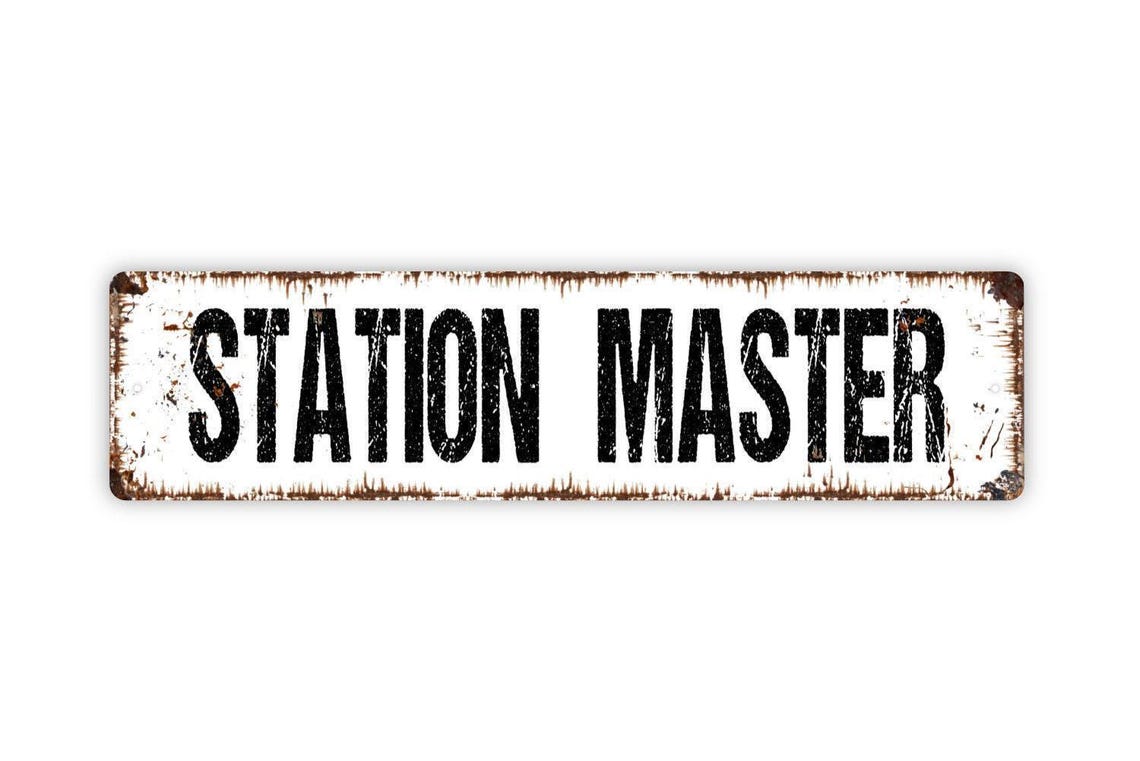 Station Master Sign – Vintage Railroad Wall Decor – Rustic Train ...