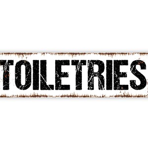 Toiletries Sign - Bathroom Restroom Rustic Metal Street Sign or Door ...
