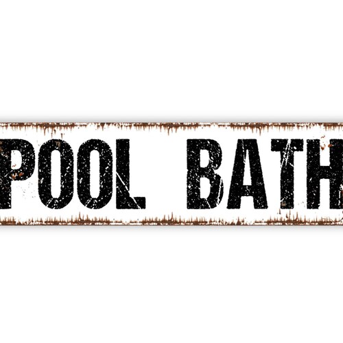 The Pool Bath Sign Swimming Pool Bathroom Metal Indoor or - Etsy